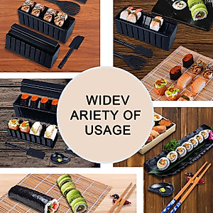 Upgraded 31 Pack Sushi Making Kit for Beginners & Sushi Lovers, Sushi Making Kitchen Accessories Like Bamboo Mats, Chef's Knife, Nigiri/Rice Ball Shaker/Gunkan Sushi Rice Mold and More