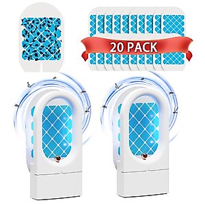 Flying Insect Trap 20PCS Glue Boards - Mosquito Killer Indoor - Gnat, Moth, Fruit Flies, Fly Traps - Attractant Catcher with UV LED Light Bug Zapper for Indoors, Home, Office - 2 PCS wacieo
