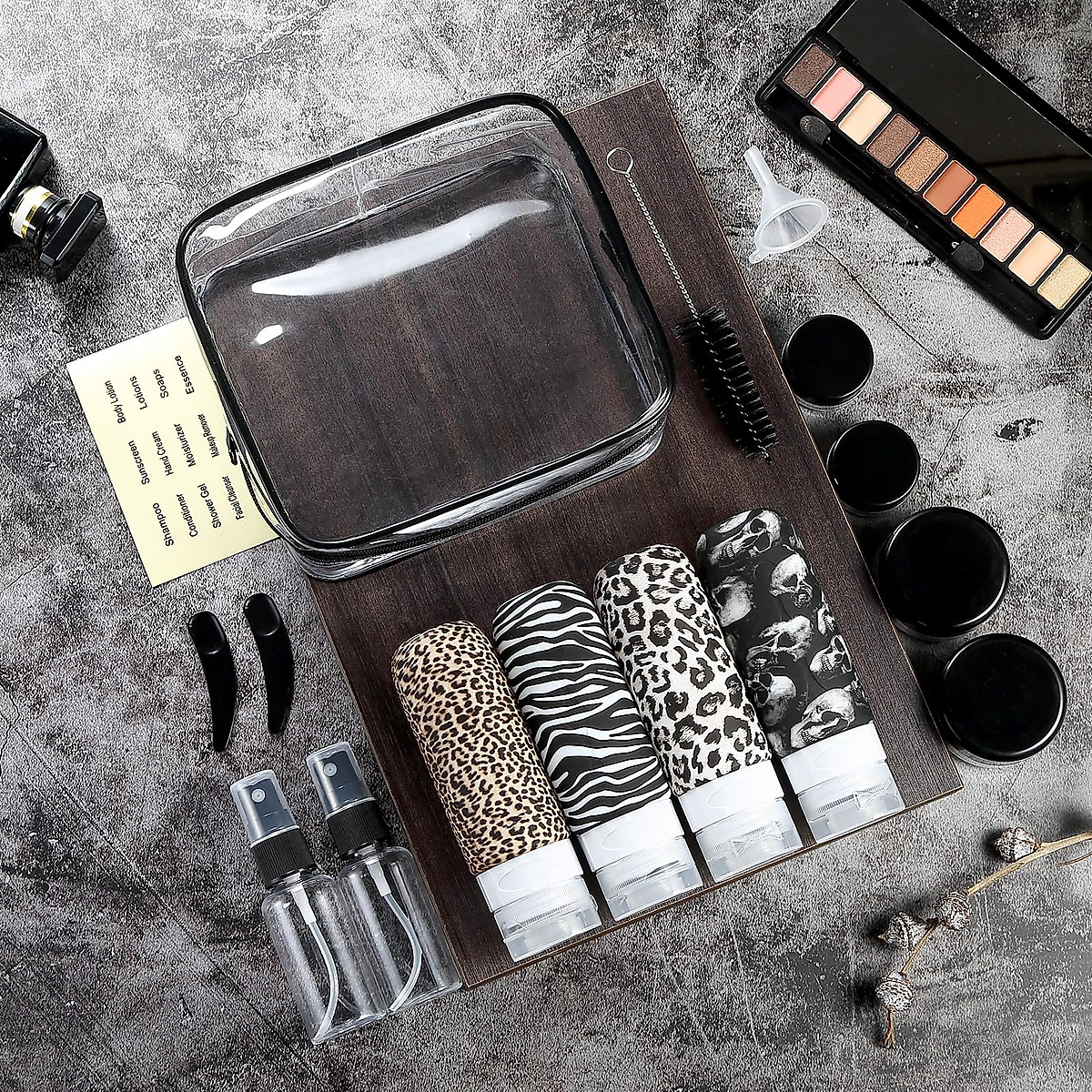 Mrsdry Travel Bottles Set for Toiletries 16 Pack, Leakproof Travel Containers for Toiletries TSA Approved Silicone Travel Accessories Squeezable Refillable 3oz, for Shampoo Conditioner Lotion