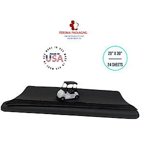 Black Tissue Paper Squares, Bulk 24 Sheets, Premium Gift Wrap and Art Supplies for Birthdays, Holidays, or Presents by Feronia packaging, Large 20 Inch x 30 Inch Made in USA