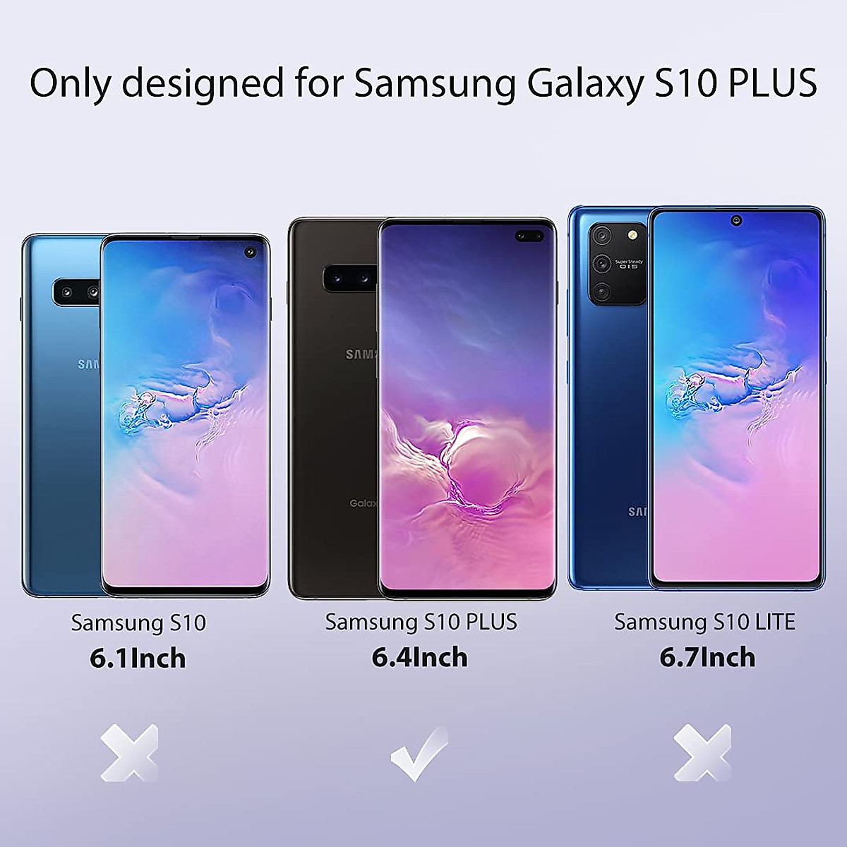 L K [3 Pack] Screen Protector for Samsung Galaxy S10 Plus, [Self Healing] [in-Display Fingerprint] HD Effect Flexible Film