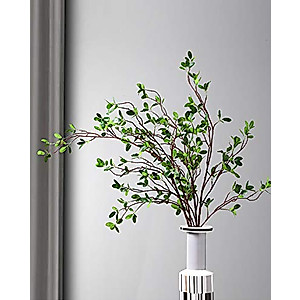 Artificial Plant 43.3 Inch Green Branches Leaf Shop Garden Office Home Decoration (2 pcs)