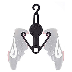 Shoe Hanging Hooks - Space-Saving Hanging Storage for Peloton Shoes, Sandals, Sneakers - Plastic Holder for Stationary Exercise Bikes - Organizer Hanger Cycling Accessories - Black