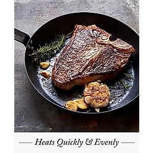 Merten & Storck Pre-Seasoned Carbon Steel Induction 8" Frying Pan Skillet, Oven Safe, Black