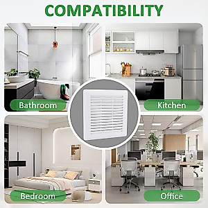 WKZO S97017068 Bathroom Ceiling Fan Grille with Springs Replacement Parts for Bath Fan Fits Models 690 693 VC305C3N VC307C2N 695 and 696N Ventilation Fan - Plastic Grille Cover