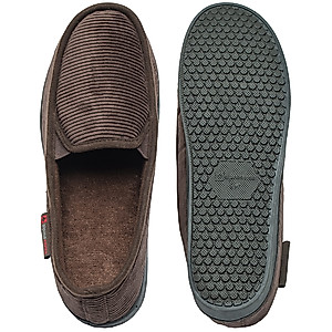 Alpine Swiss Steve Mens Wide Moccasin Slippers Memory Foam Slip On Indoor House Shoes Brown 16 W US