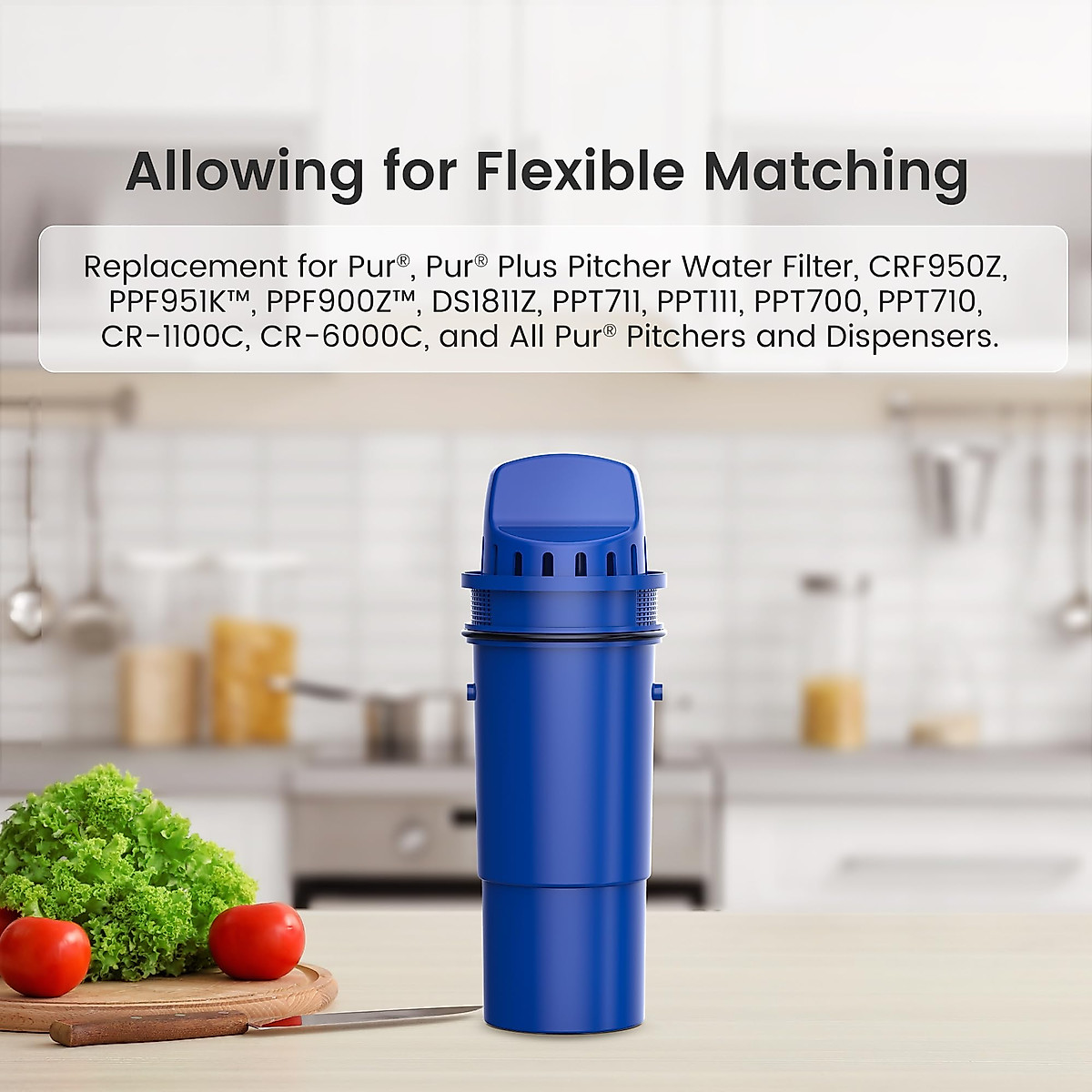 Waterspecialist NSF Certified Pitcher Water Filter, Replacement for Pur® Pitchers and Dispensers PPT700W, CR-1100C and PPF951K, Water Filter (Pack of 3)