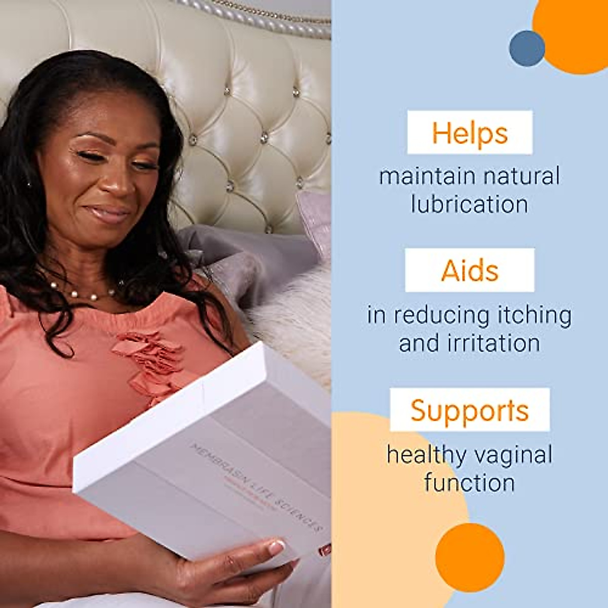 Membrasin 30 Day Vitality Pearls Natural, Estrogen-Free Oral Vaginal Moisture Supplement and Topical Vulva Cream, Provides Relief from Feminine Dryness, Burning, Irritation, and Itching