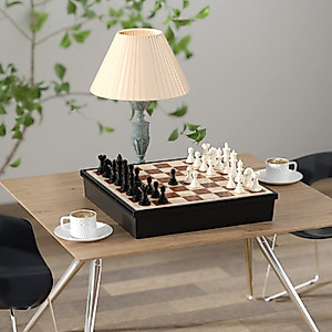 Funllection Magnetic Chess Checkers Ludo Sets, 3 in 1 12.5 Inch Kids Board Game Set, Family Game Night Games (with 2 Extra Queens, Instrutions and Storage Pockets)