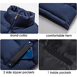XinYangNi Men's Outdoor Casual Puffer Vest Padded Jacket Outerwear Vests Dark Blue XX-Large