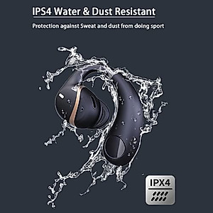 Loluka Open Ear Air Conduction Wireless Ear Clip Headphones Bluetooth Earbuds 10Hrs Playtime with LED Power Display True Wireless Earbuds Stereo HiFi Music IPX4 Waterproof