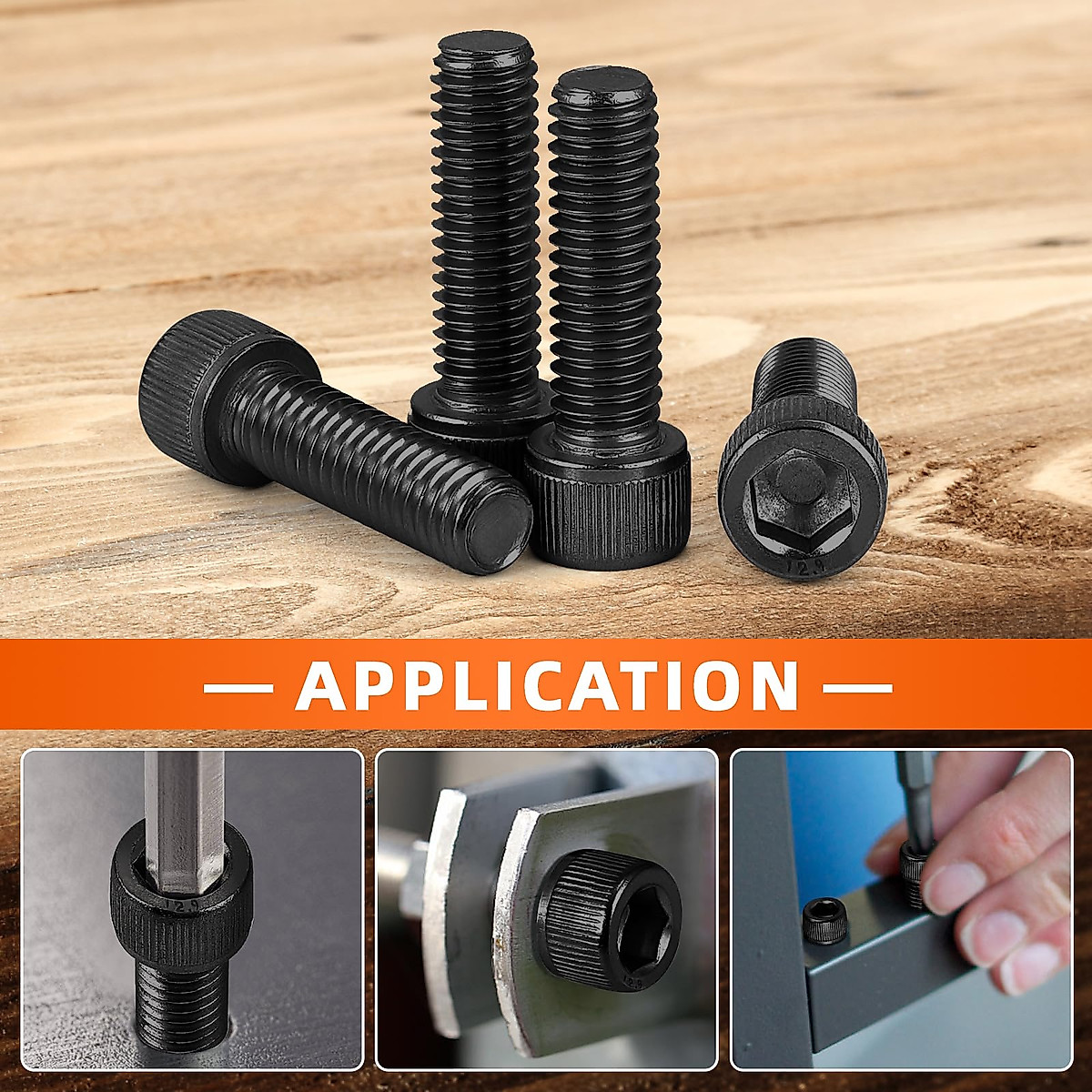 M3 x 10mm Socket Head Cap Screws, Grade 12.9 Alloy Steel Black Oxide, Allen Socket Drive, Machine Thread, Quantity 100