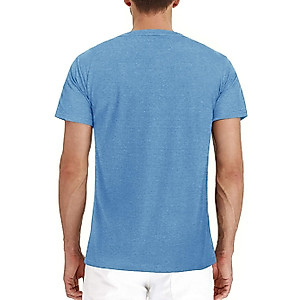 Olidarua Mens Casual Short Sleeve Henley Shirts Fashion Button T Shirts with Pocket