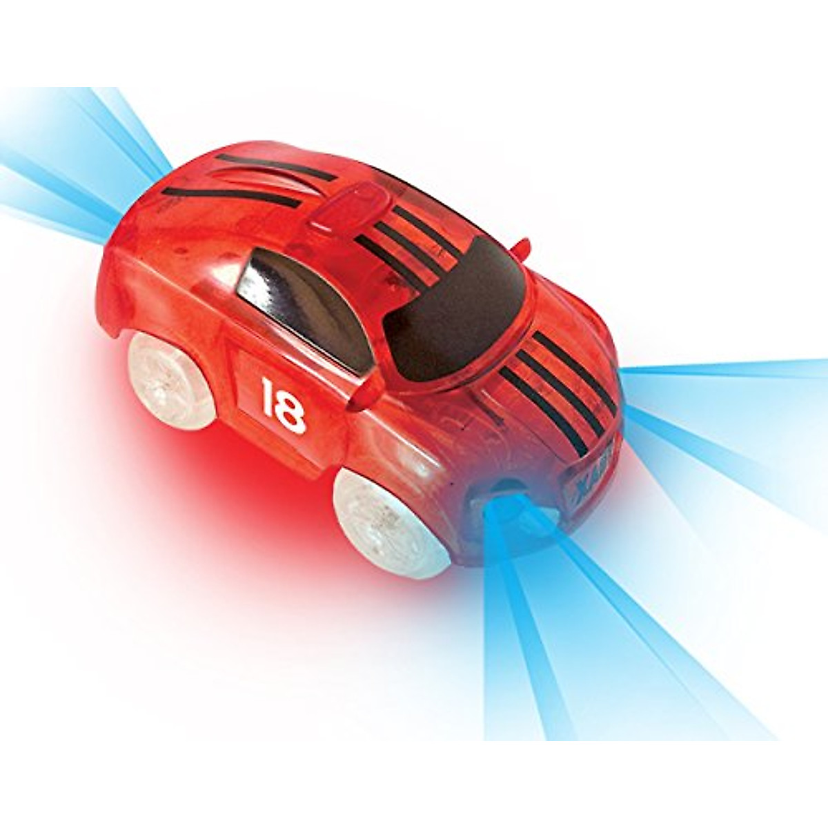 Mindscope Twister Tracks Trax 360 Loop 13' (feet) of Neon Glow in The Dark Track with One LED Light-Up Race Series Car