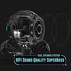 GravaStar Mars Pro Bluetooth Speaker,25W Loud Stereo Sound Wireless Portable Speakers with Futuristic Design, Up to 24H Playtime,TWS Pairing for Home/Party/Outdoor/Beach,Birthday Gift (Matte Black)