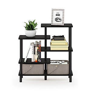 Furinno Turn-N-Tube 5-Tier Accent Display Rack, Espresso/Black