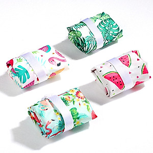 Frienda 4 Pieces Wet Dry Bag for Baby Waterproof Reusable Washable Diaper Bag Sealed with Handle for Travel, Beach, Swimsuit, Diapers, Dirty Gym Clothes and Toiletries (Hawaii)