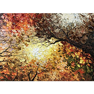 Tiancheng Art,24x48 Inch Modern Hand-Painted Tree Art Oil Painting Acrylic Abstract Wooden Frame Canvas Wall Art for Living Room Bedroom Office Hanging Art Residence Decorations