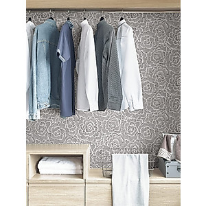 NuWallpaper NUS4047 Charcoal Saraya Peel & Stick Wallpaper, Grey