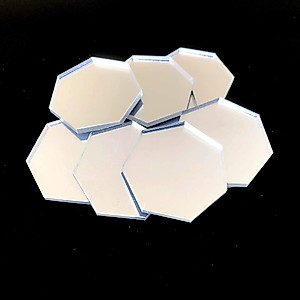 Super Cool Creations Heptagon Shaped Crafting Mirrors, Set of 10, Many Colours, Shatterproof Acrylic, Graphite, Pack of 10 x 4cm