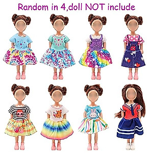 5.3 Inch Doll Clothes and Accessories 4 Outfits 4 Dresses 3 Shoes with 22 School Supplies for Chelsea Doll Clothes Set