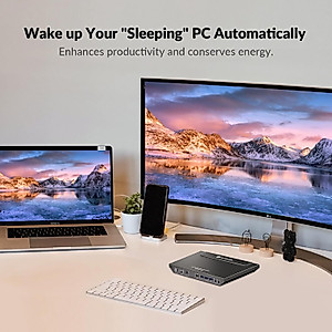 AV Access KVM Switch 2 Monitors 2 Computers, with USB 3.0 Hub – Control 2 PCs in Dual Monitors 4K@60Hz in Extended or Mirror Mode, HDMI Input, Fast Switching via Front Button or Keyboard Hotkey