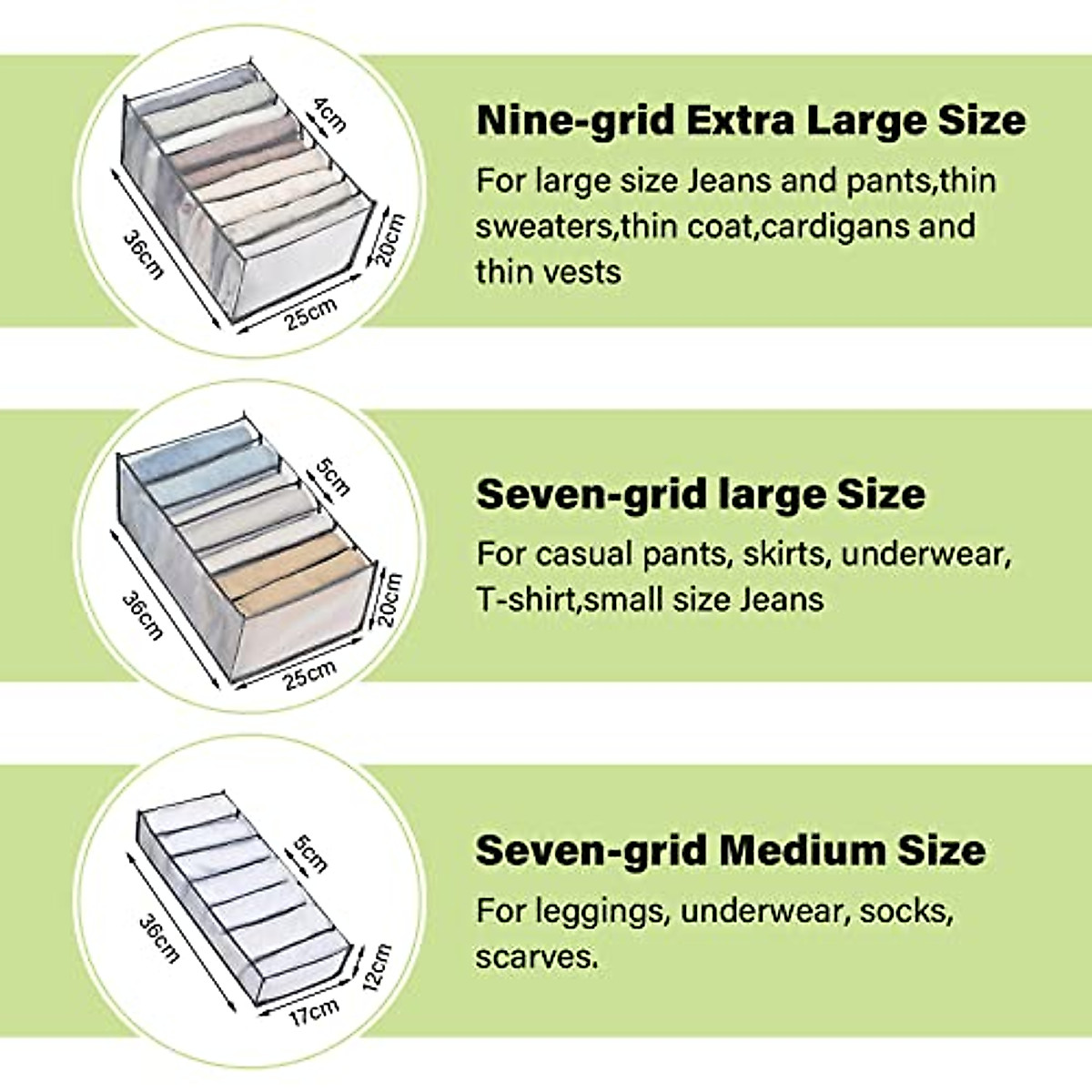 Unigee Wardrobe Clothes Organizer Storage for Clothes Mesh Nylon Drawers Organizer Washable Clothes Drawer Organizer Foldable Closet Organizer Visible Grid Storage Box for T-shirts Cardigans Skirts