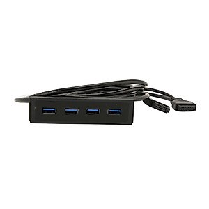 Dilwe Front Panel USB 3.0 Hub 4 Ports, 3.5 Inch Floppy Bay USB 3.0 Hub, 5Gbps USB 3.0 High Speed PC Front Panel USB Hub for Computer Case, 19Pin Cable