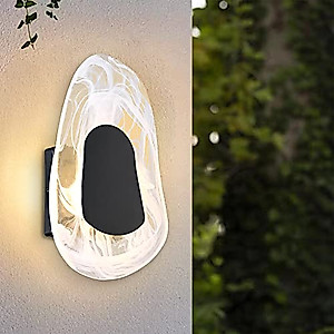 DOCIUEON Dusk to Dawn LED Indoor Outdoor Wall Lights, Modern Exterior Wall Sconce Porch Light Fixture,13W 1000Lumen 3000K Outside Lights for House Front Doorway Garden Hallway Patio (1 Pack)