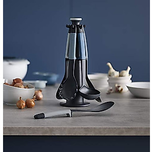 Joseph Joseph Elevate Carousel Nylon Kitchen Utensil Set with Rotating Storage Stand, 6-piece, Sky,Blue