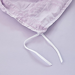 Beyeutao Seersucker Duvet Cover Set King Size Purple Seersucker Duvet Cover Modern Style Textured Bedding Set 3 pcs Breathable Lightweight Comforter Cover with Pillow Shams.