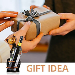 Tooarts Cat Shaped Wine Holder Wine Rack shelf Metal Sculpture Practical Home decoration Crafts