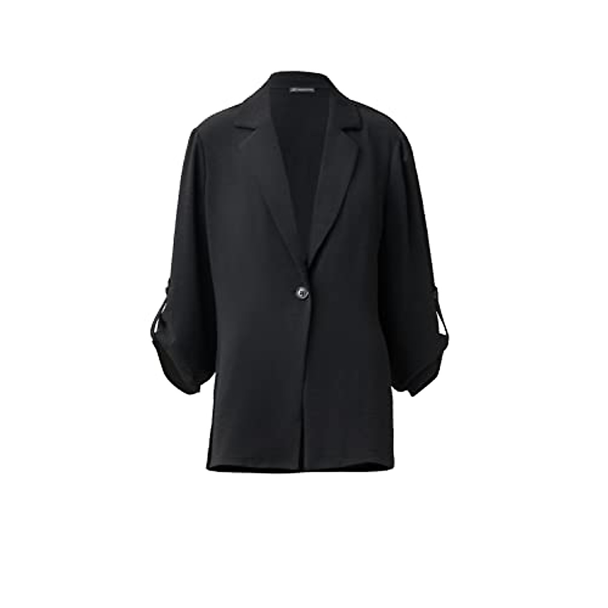Adrianna Papell Women's Roll Sleeve One Button Blazer, Black, S