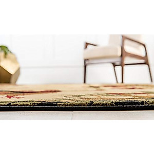 Unique Loom Barnyard Collection French Country Inspired Cottage Rooster Design Area Rug (4' 0 x 4' 0 Round, Ivory/Olive)