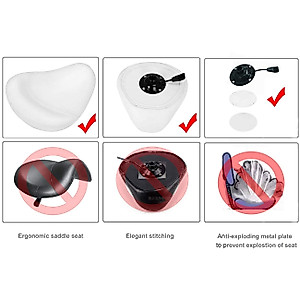 Kaleurrier Ergonomic Rolling Swivel Saddle Stool with Wheels,Hydraulic Pneumatic Lifting Height Adjustable Lightweight Chair for Clinic Hair Salon Massage Lab Kitchen Home Office (White, Without Back)