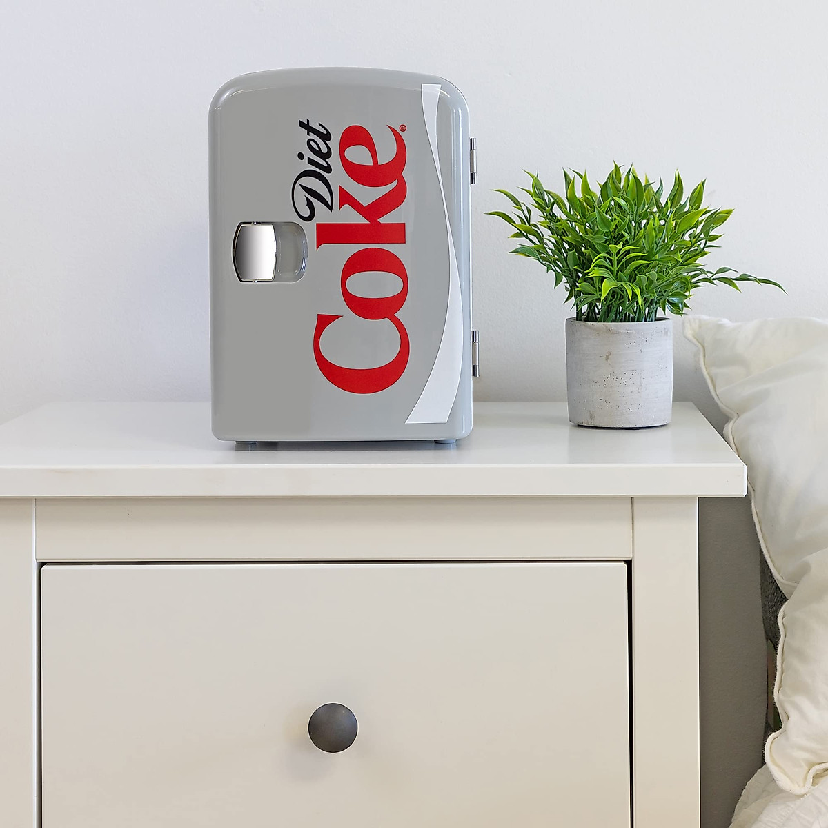 Coca-Cola Diet Coke 4L Portable Cooler/Warmer, Compact Personal Travel Fridge for Snacks Lunch Drinks & Tervis Plastic, Coca-Cola - Diet Coke Tumbler with Wrap and Frosted Lid 16oz, Clear