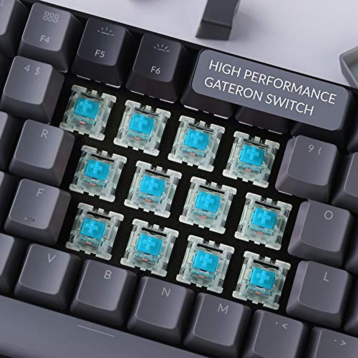 Keychron K4 96% Layout 100 Keys Wireless Bluetooth 5.1/Wired USB Mechanical Gaming Keyboard with Gateron G Pro Blue Switch RGB Backlight N-Key Rollover for Mac Windows PC-Version 2