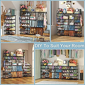 Huolewa Large Shoe Rack Storage Organizer, 4 Row/3 Row 9 Tier Large Shoes Rack for Entryway Closet, Free Standing Shoes Shelf Stand