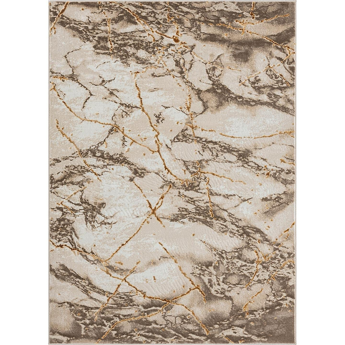LUXE WEAVERS Marble Abstract Beige 4x5 Area Rug