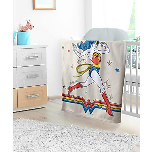 LOGOVISION Wonder Woman Lightweight Baby Blanket, 30"X40", Making A Wonder Woman Unisex for Infants Girls & Boys