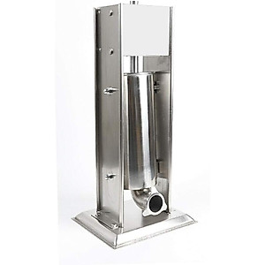 Commercial Churro Maker 5L Stainless Steel Manual Spanish Donut Churrera Churro Maker Machine with 4pcs Nozzles for Home Restaurants Cafeterias Bakeries (Vertical Type)