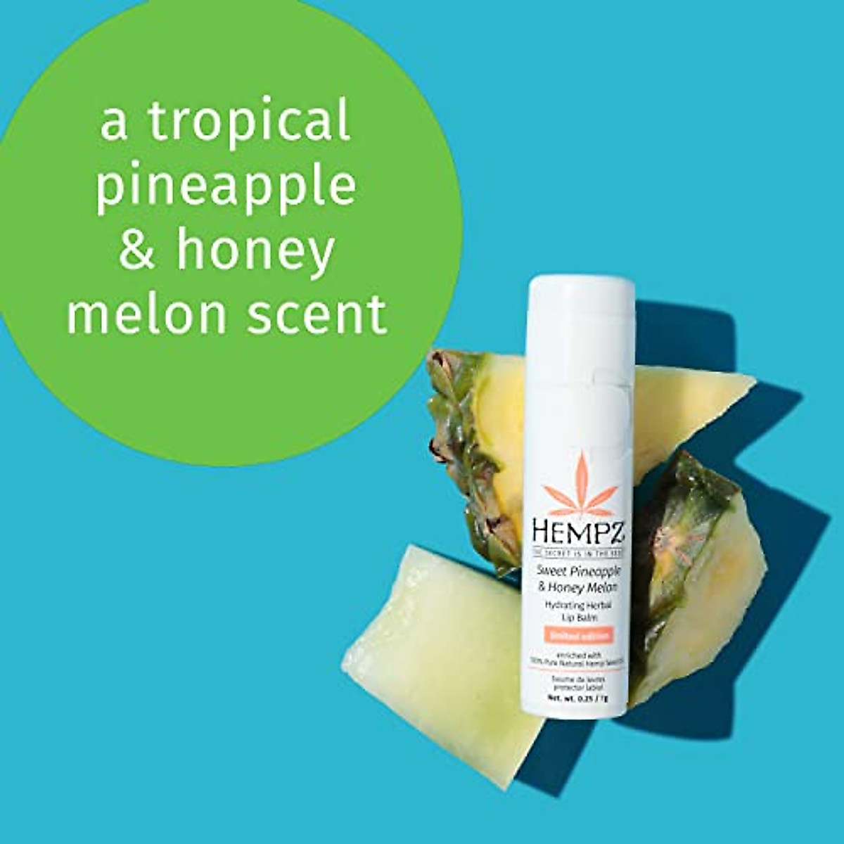 Hempz Sweet Pineapple & Honey Melon Herbal Lip Balm, .25 oz