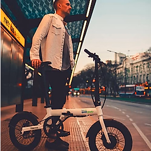 QUALISPORTS Nemo Folding Electric Bike Compact Ebike 250W Front Hub Motor 36V 7Ah Removable LG Battery Lightweight 16" Single Speed Foldable Bicycle City Commuter UL 2849 Certified 34 Pounds