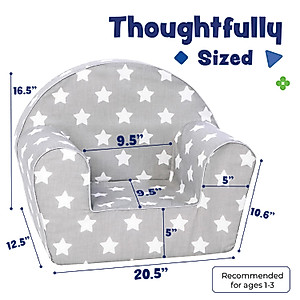 Delsit Kids Couch for Toddlers - Comfy Armchair for Children, Lightweight Foam Sofa and Reading Chair with Removable Cover, Made in Europe