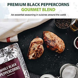 Soeos Whole Black Peppercorns 16oz + Himalayan Pink Salt 2lb, Salt and Pepper for Grinders, Black Peppercorn Refil, Pink Himalayan Sea Salt, 2 Piece Set