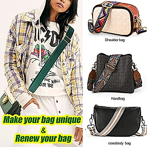 Embroidery Purse Straps for Women Crossbody Bags,Replacement Guitar Strap for Cross Body /Shoulder Bag,Wide Black Purse Strap for Handbags,Gym/Tote/Travel /Duffels Bag