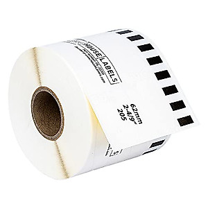 HOUSELABELS Compatible with DK-2205 Replacement Roll for Brother QL Label Printers; Yellow Continuous Length Labels; 2-4/9" x 100 feet (62mm*30.48m) - 6 Rolls