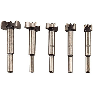 General Tools 5 Piece Forstner Drill Bit Set #299ST, 40R Steel, 1 1/8, 1, 7/8, 3/4, and 5/8 bits