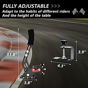 PC Racing Game USB Handbrake, 16-bit USB Handbrake for Racing game Compatible with Logitech G27/G29/G920 T500 T300， Brake Analog Performance Handbrake for Simulated Racing Games: DiRT Rally 2/4, LFS,