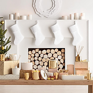 Thymes Frasier Fir Candle - Gilded Wood Grain Ceramic Jar Candles - Mountain Fresh Scented Candles - Elegant Holiday Candles - White Candles with 24-Karate Gold Rim - 3 Wick Candle (Large, 20 oz)